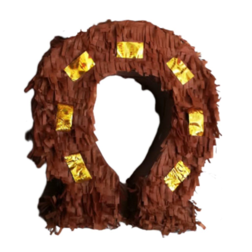Brown Horse Shoe Piñata & Stick - propnpinata.co.za