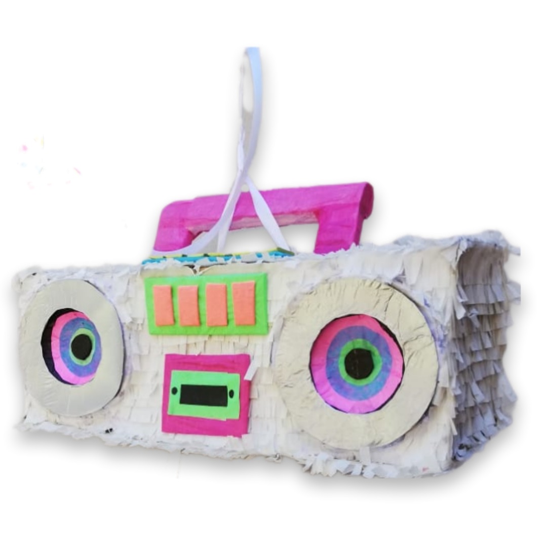 Retro Radio Pinata & Stick - Choose Colour