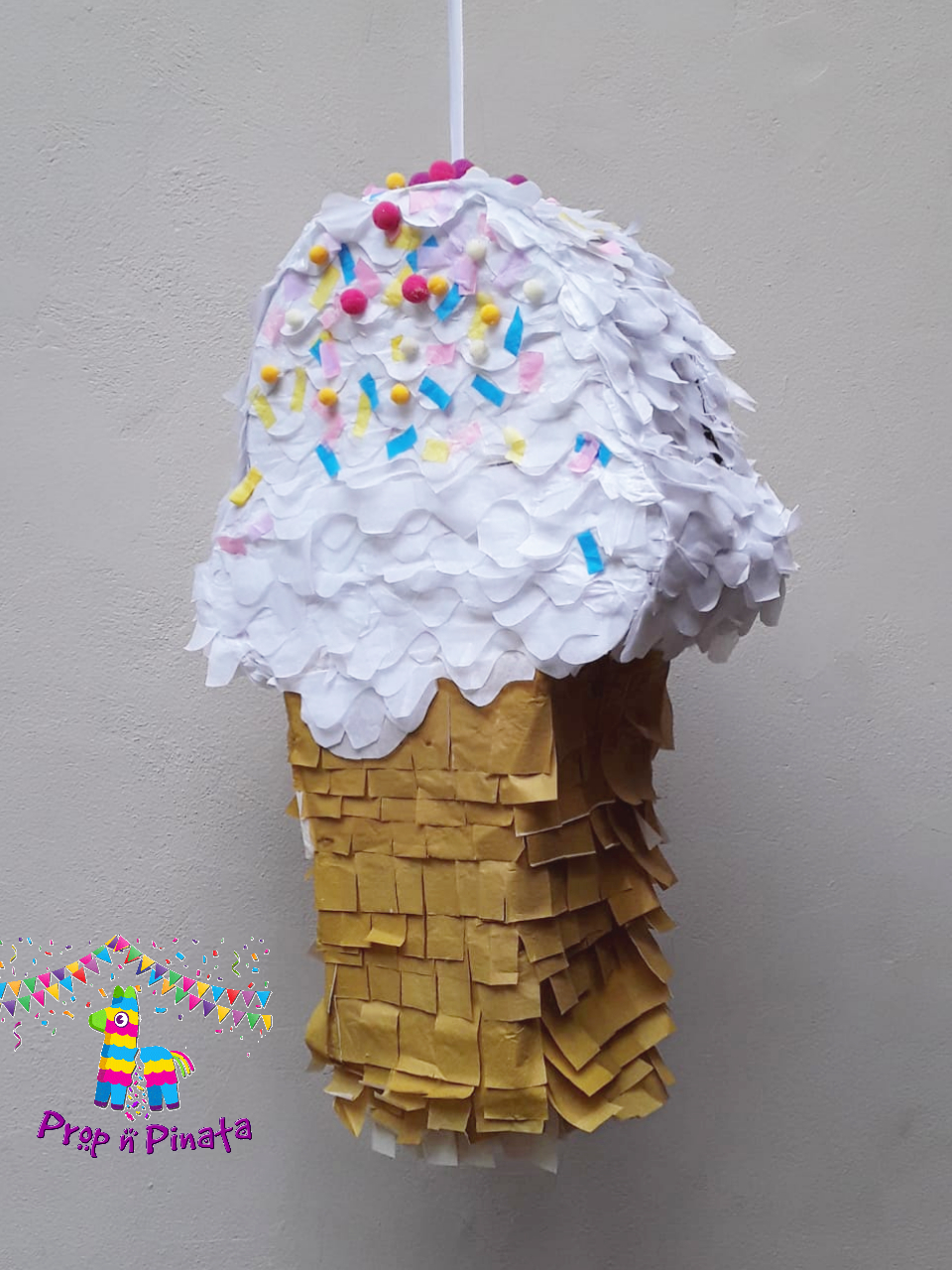 Ice Cream Pinata with stick - propnpinata.co.za