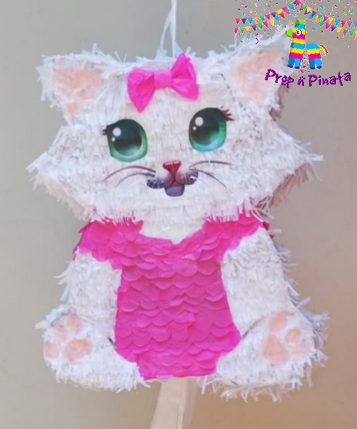 Cute Cat piñata with stick - propnpinata.co.za