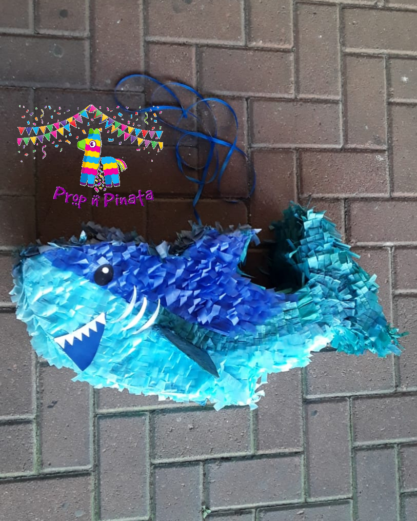 Shark Birthday Party Piñata With Pinata Stick