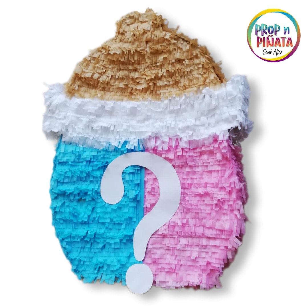 Baby Bottle Gender Reveal Baby Shower Pinata with Stick - South Africa