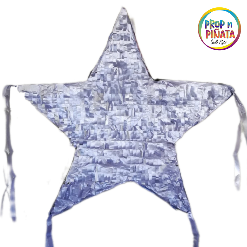 Silver Star Pinata with Stick - Pinatas South Africa