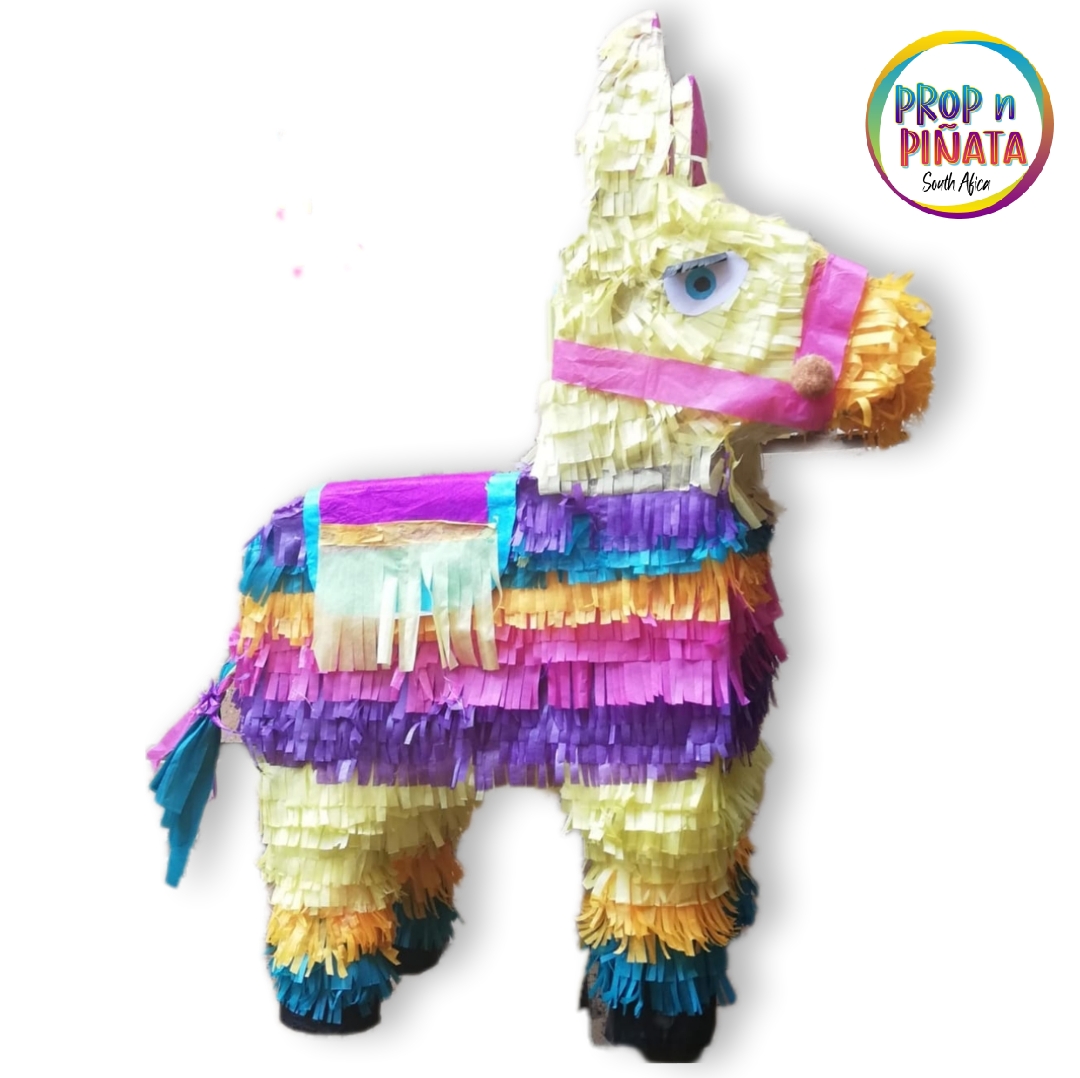 Colourful Mexican Donkey Party Piñata & Stick