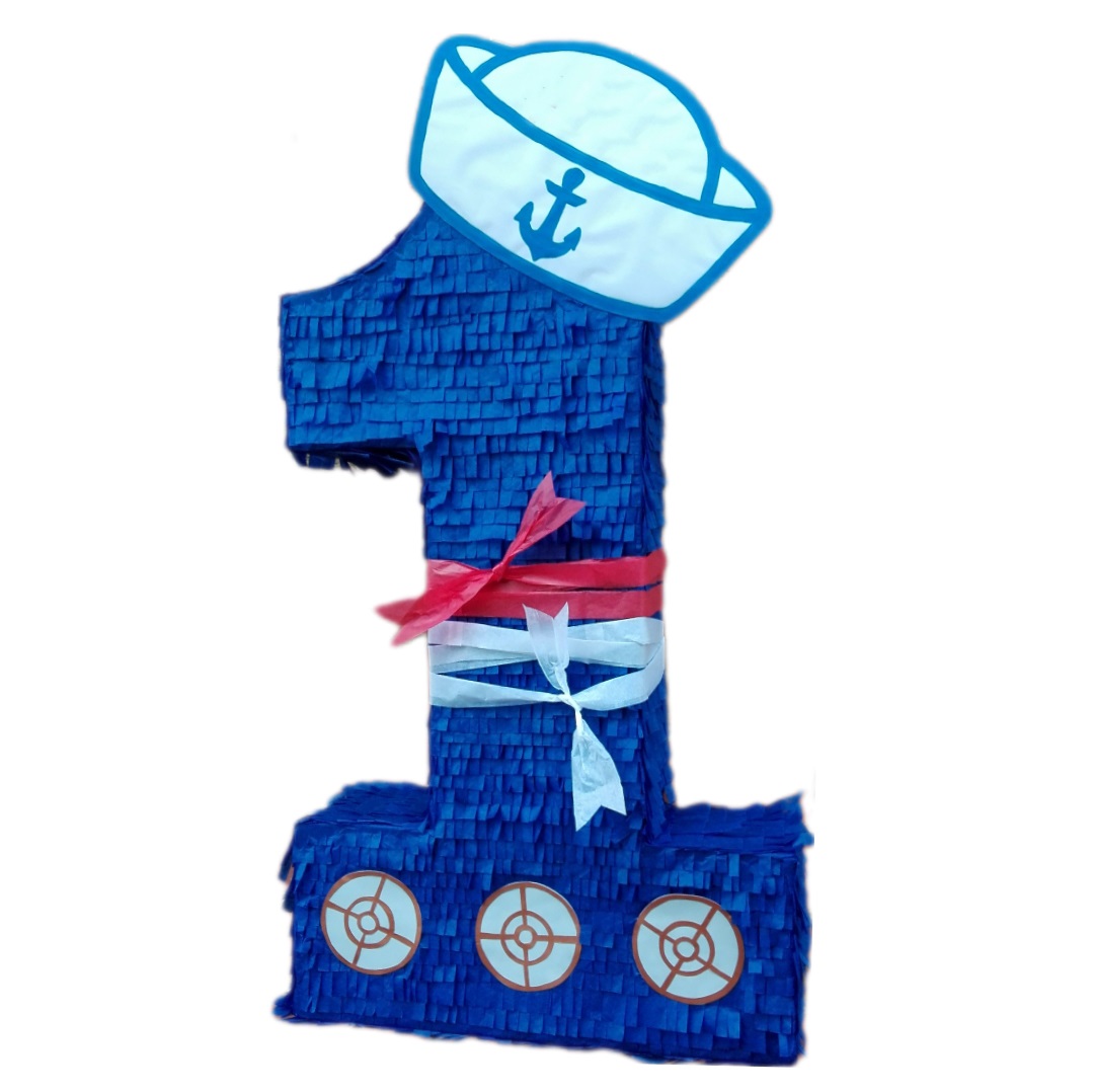 Navy Sailor Number Piñata & Stick - Choose Number - propnpinata.co.za